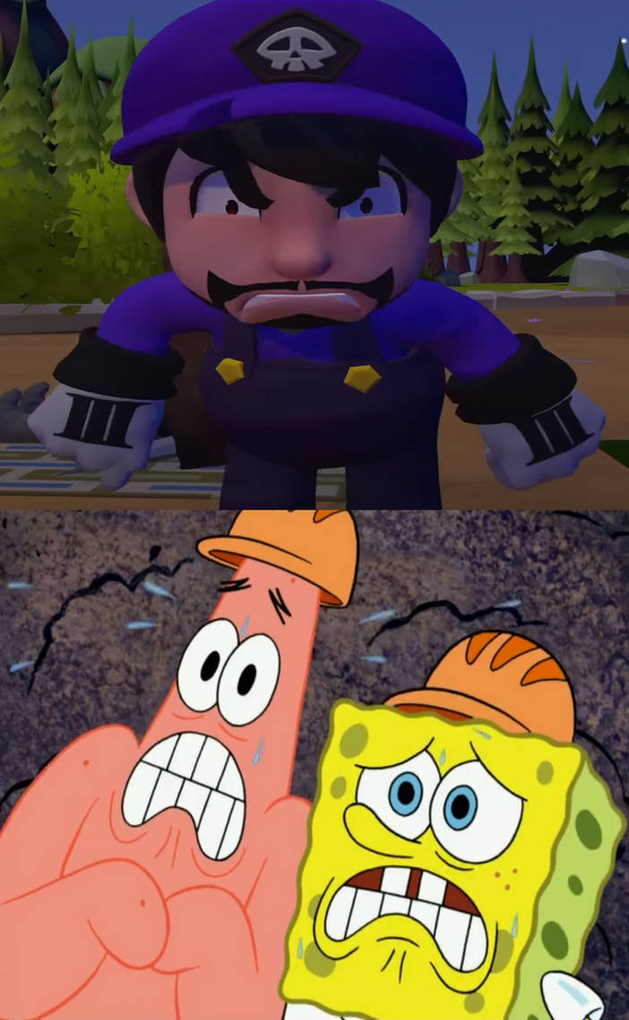 Spongebob And Patrick Scared Of Smg3 By Yusaku Ikeda On Deviantart