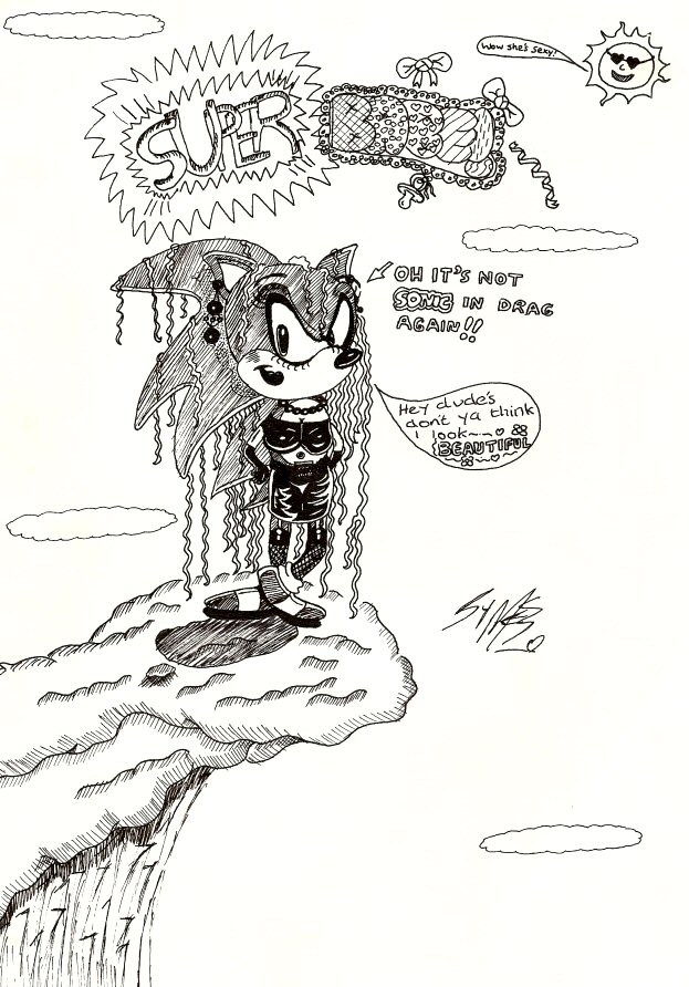 Sonic in Drag by Cyborganna on DeviantArt