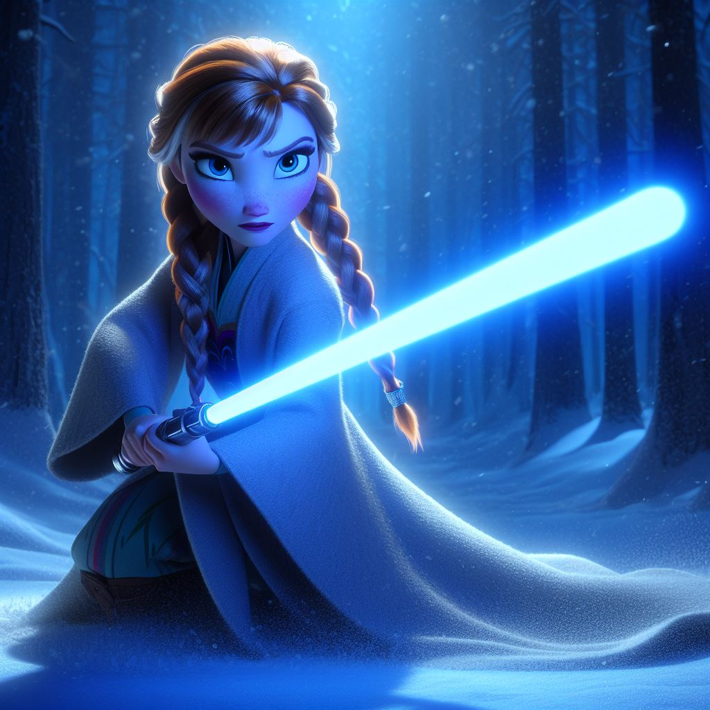 Anna Jedi Disney Princess Frozen Star Wars 001 By Odviously On Deviantart