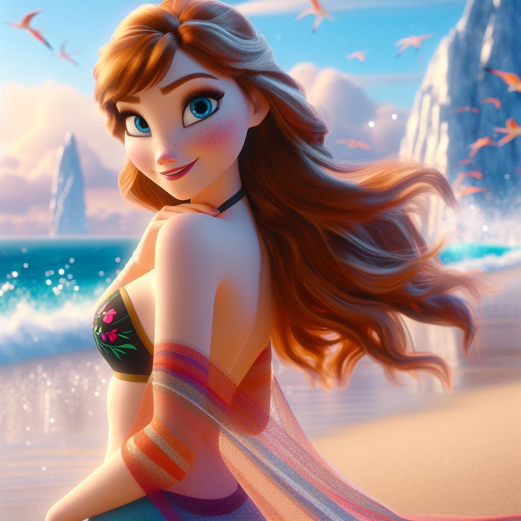 Beach Anna Disney Frozen Fanart 003 By Odviously On Deviantart