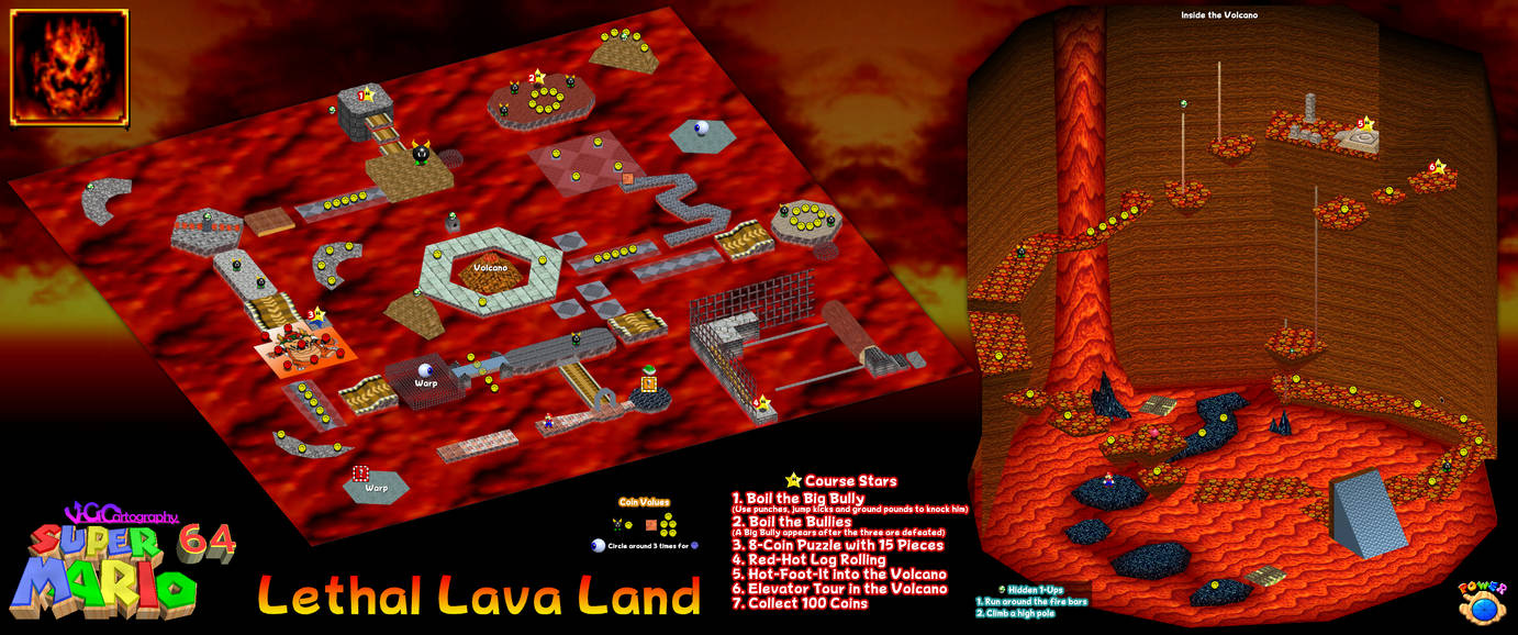 Super Mario 64 Lethal Lava Land Map By Vgcartography On Deviantart