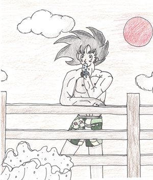 Beach Goku 3_SilverAngle by The-Goku-Club on DeviantArt