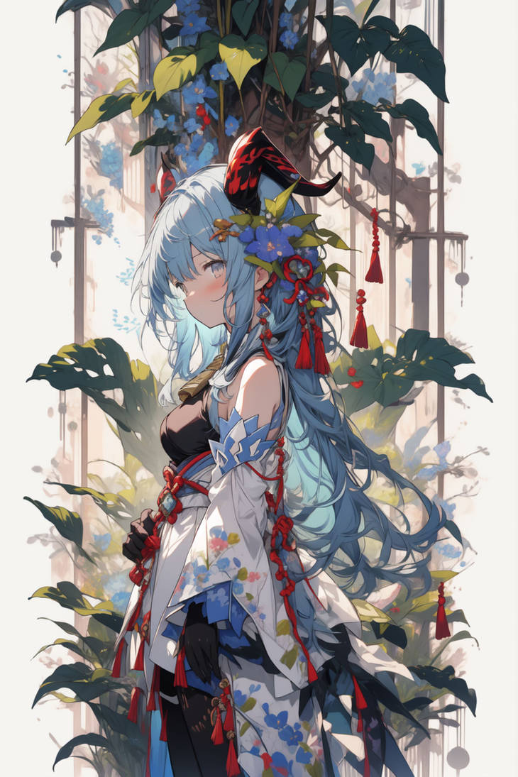 Ganyu Floral By Pekotu On Deviantart