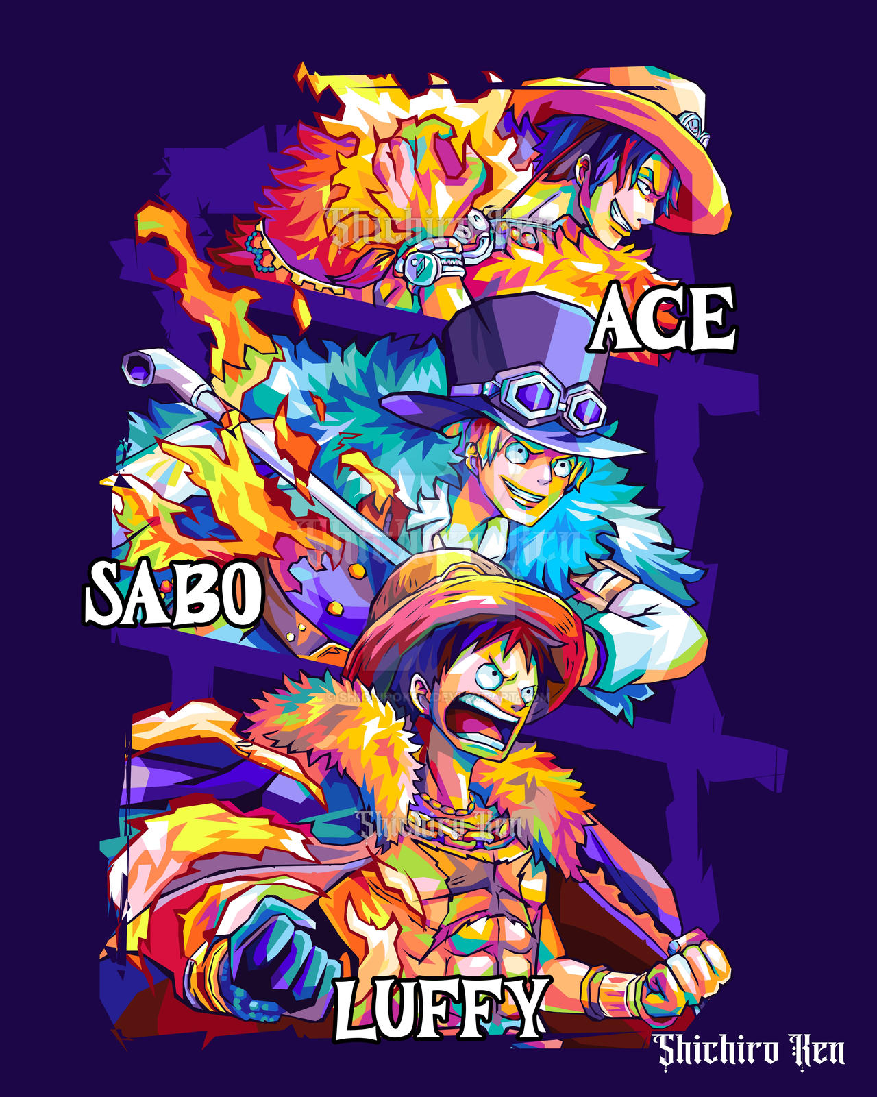Luffy Sabo Ace By Shichiroken On Deviantart