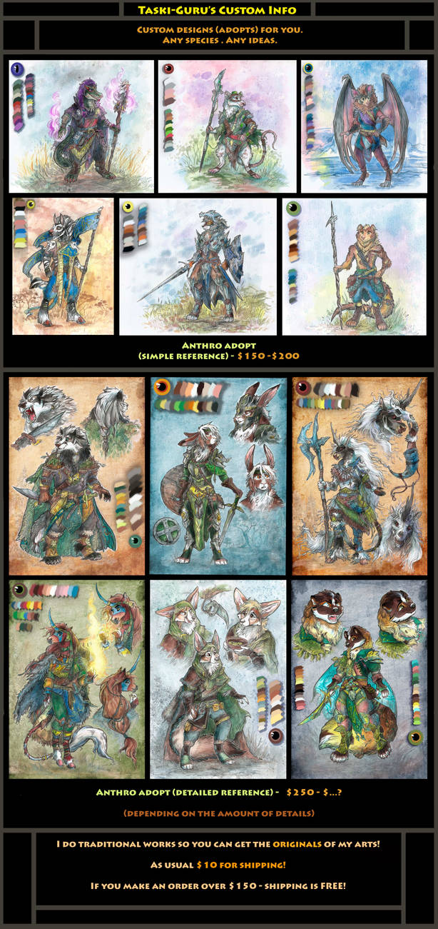 Taski Gurus Custom Info Anthro Custom Adopts By Taski Guru On Deviantart