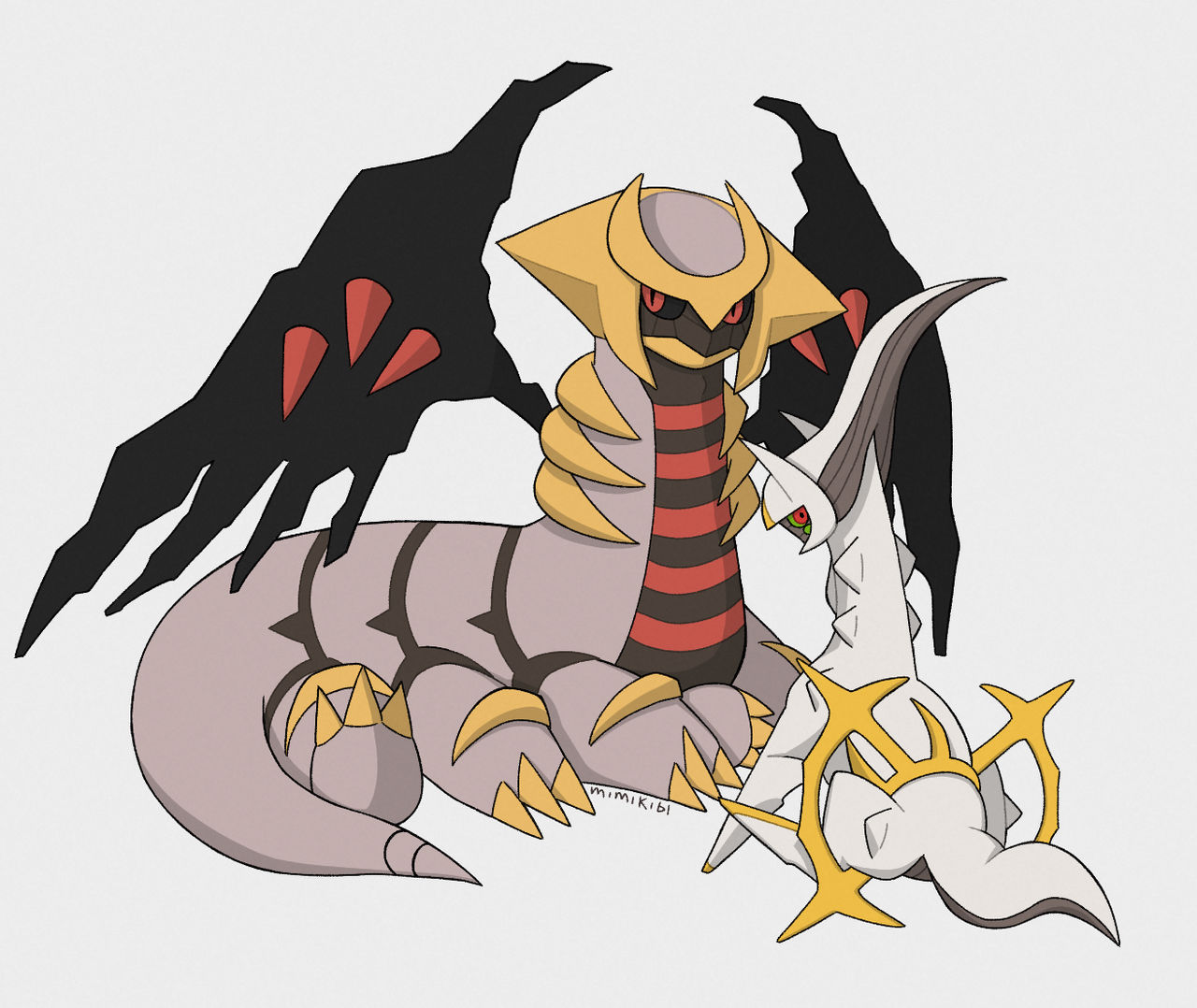 Giratina And Arceus By Mimikibi On Deviantart