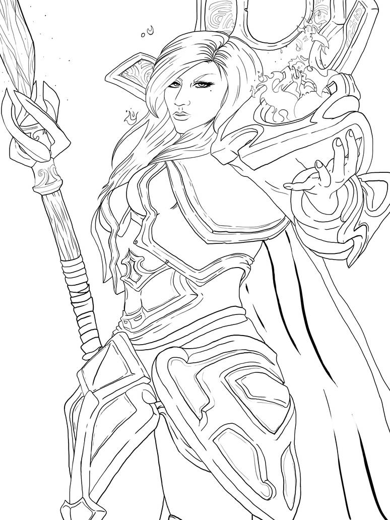 Jaina Proudmoore lineart by HerraRivet on DeviantArt Jaina Proudmoore lineart by HerraRivet on DeviantArt