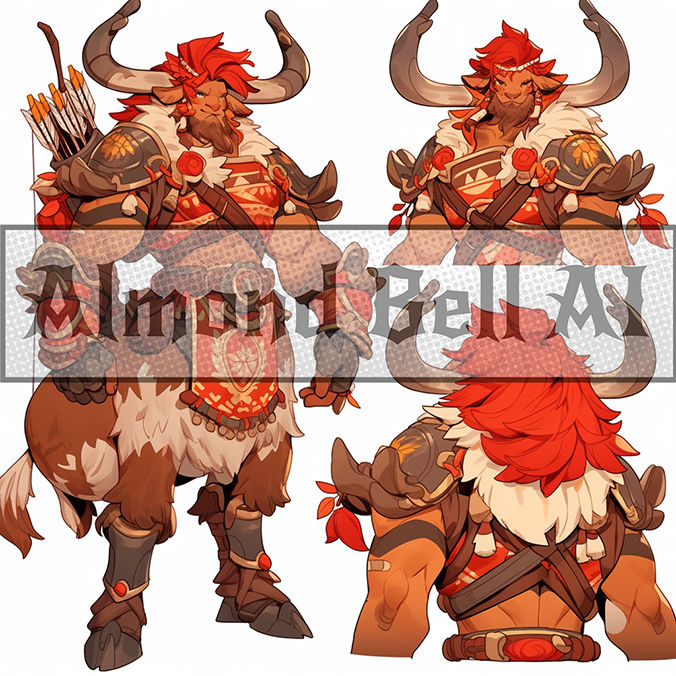 Red Minotaur Archer Adopt by AlmondBell on DeviantArt Red Minotaur Archer Adopt by AlmondBell on DeviantArt