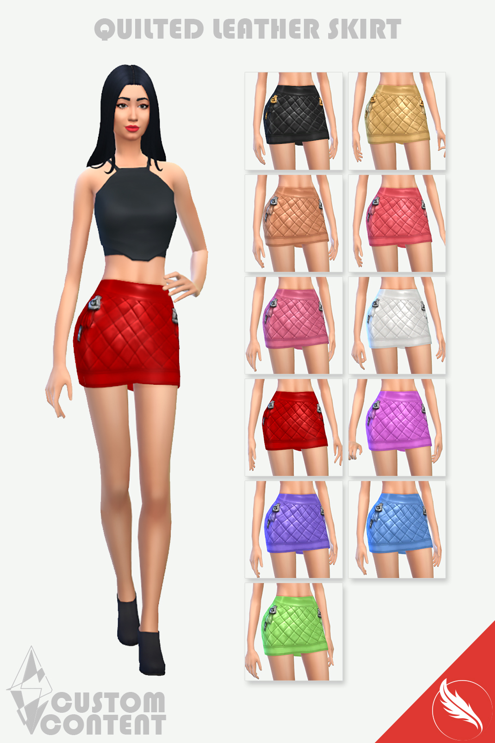 The Sims 4 Quilted Leather Skirt 5 By Customcontent On Deviantart