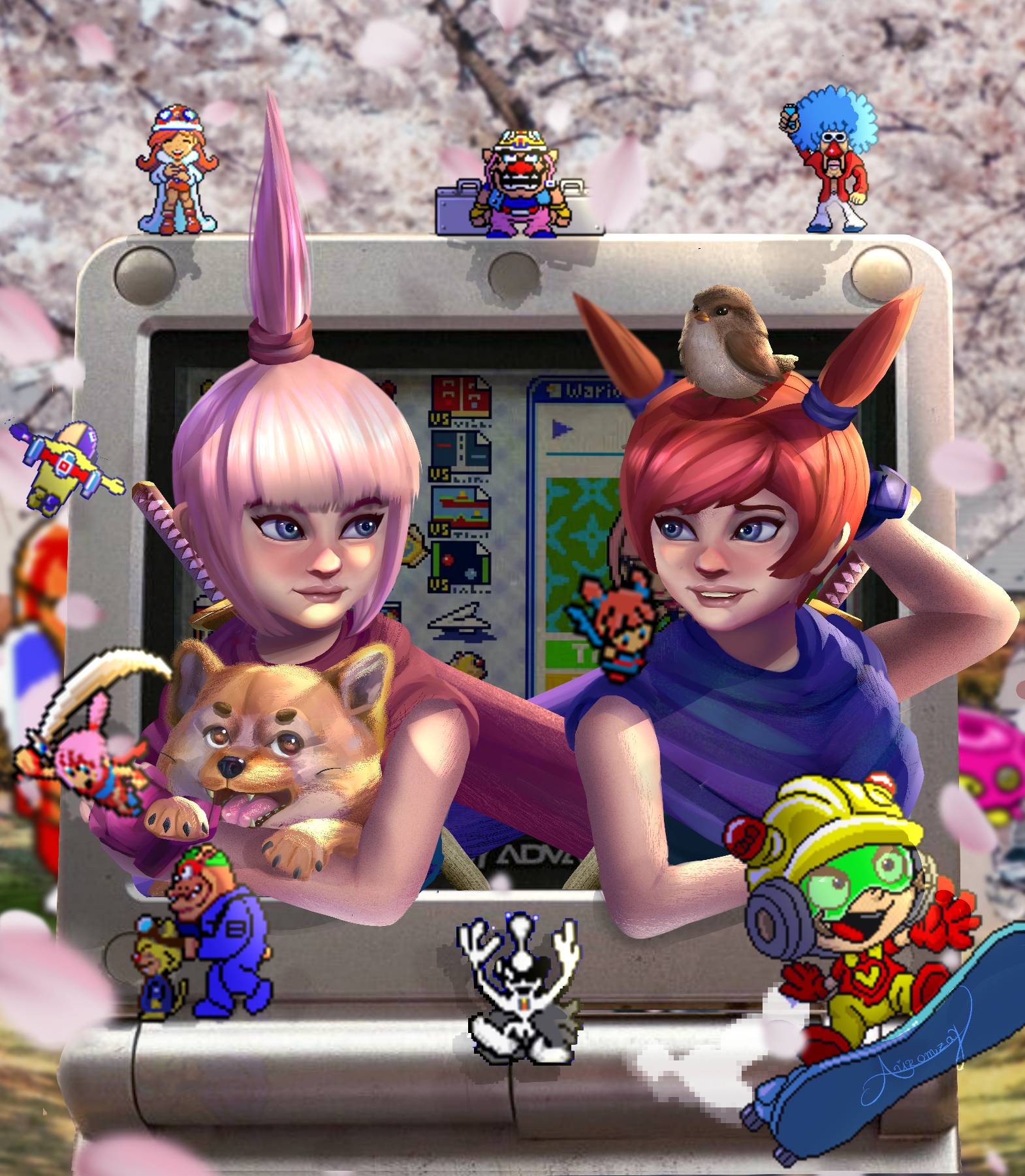 Kat And Ana Wario Ware Inc By Auromzayart On Deviantart