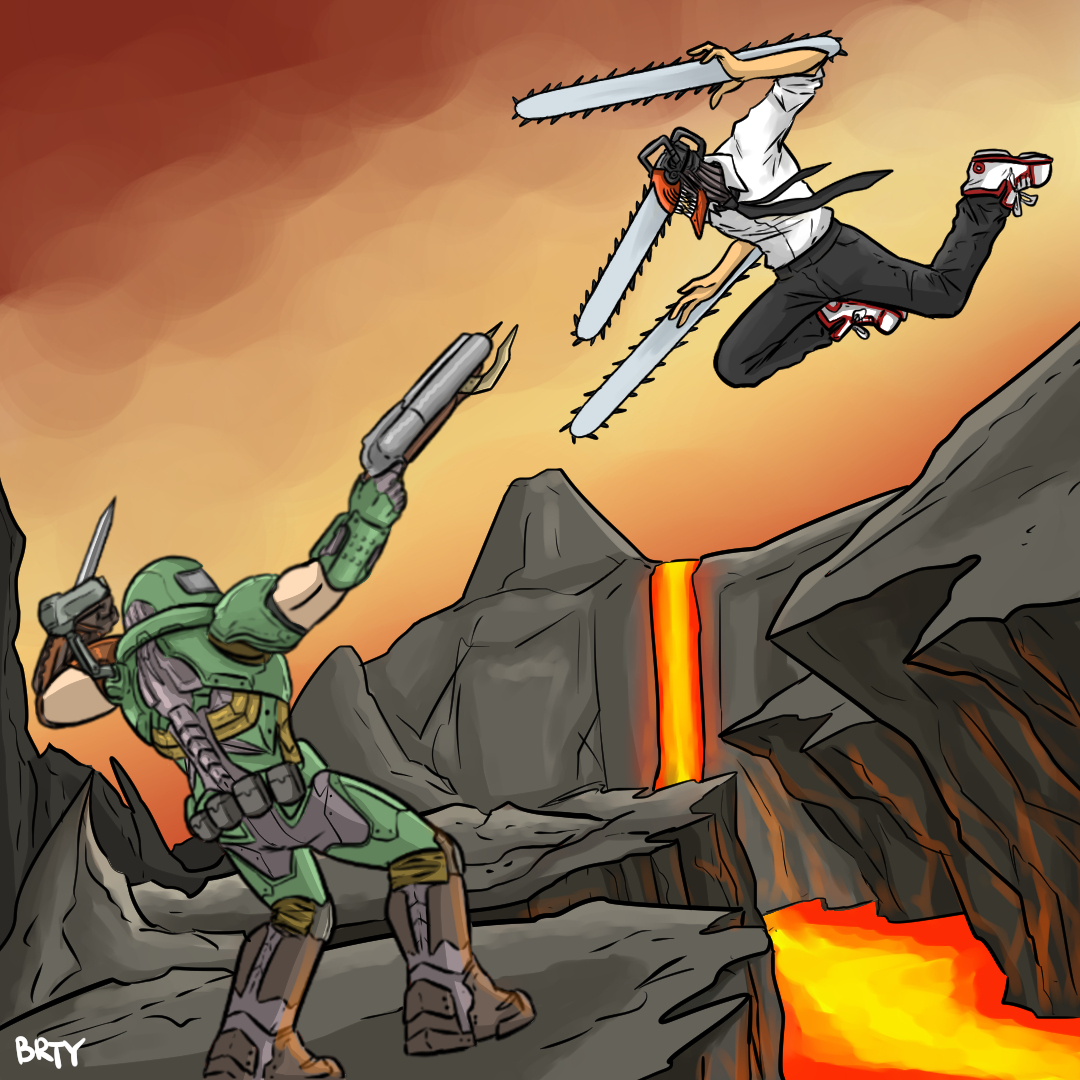 Doom Slayer Vs Chainsawman By Bobbybratayuv On Deviantart