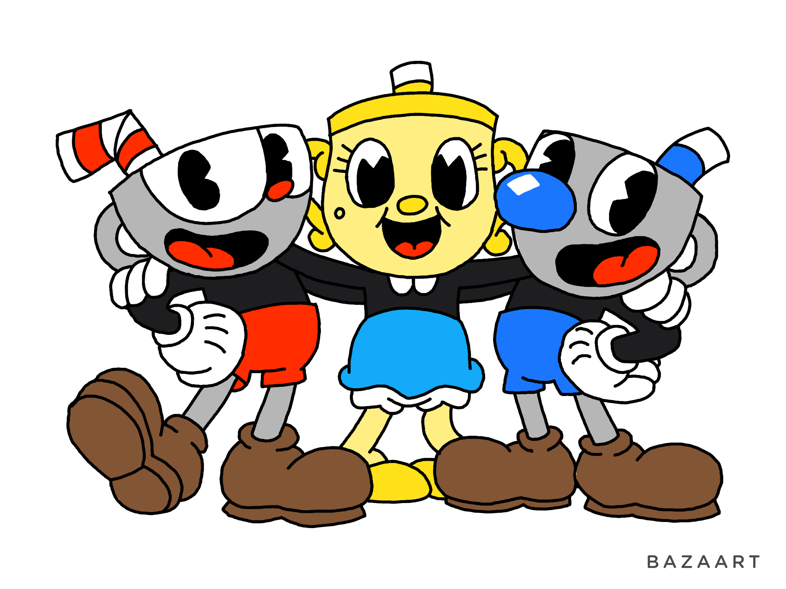 The Cup Sibling Trio Cuphead Mugman Mschalice By Bugmaser On