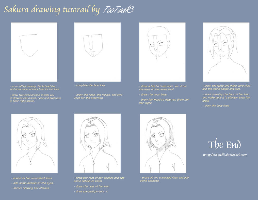 Sakura drawing tutorial by tootaa18 on DeviantArt