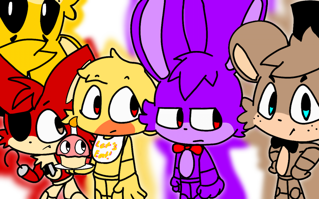 Freddy Bonnie Chica Foxy And Golden Freddy By Milkyvm On Deviantart