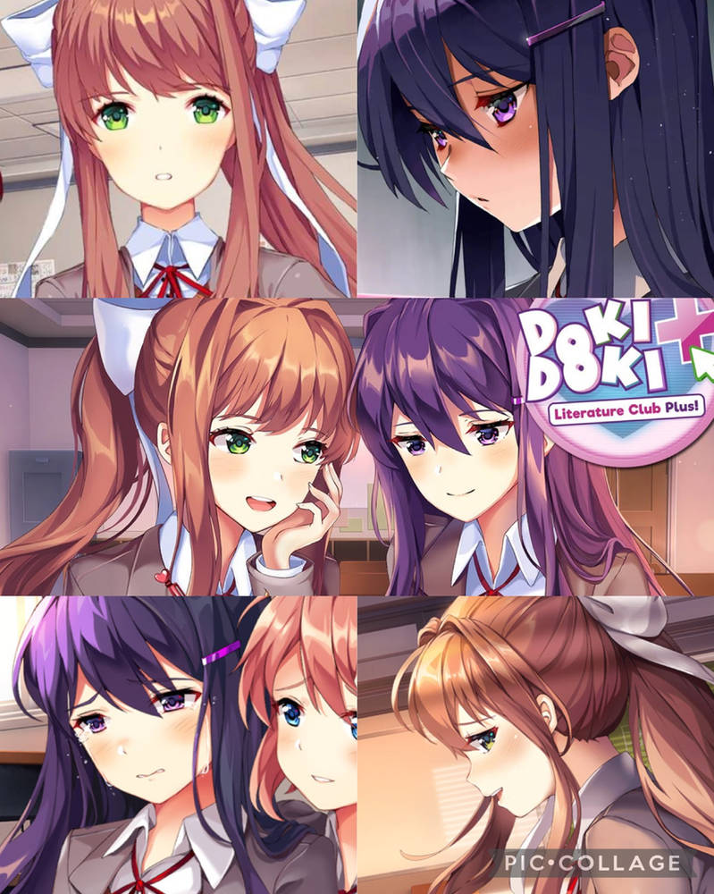 Yuri X Monika Collage Request By 2cherrysakura2 On Deviantart
