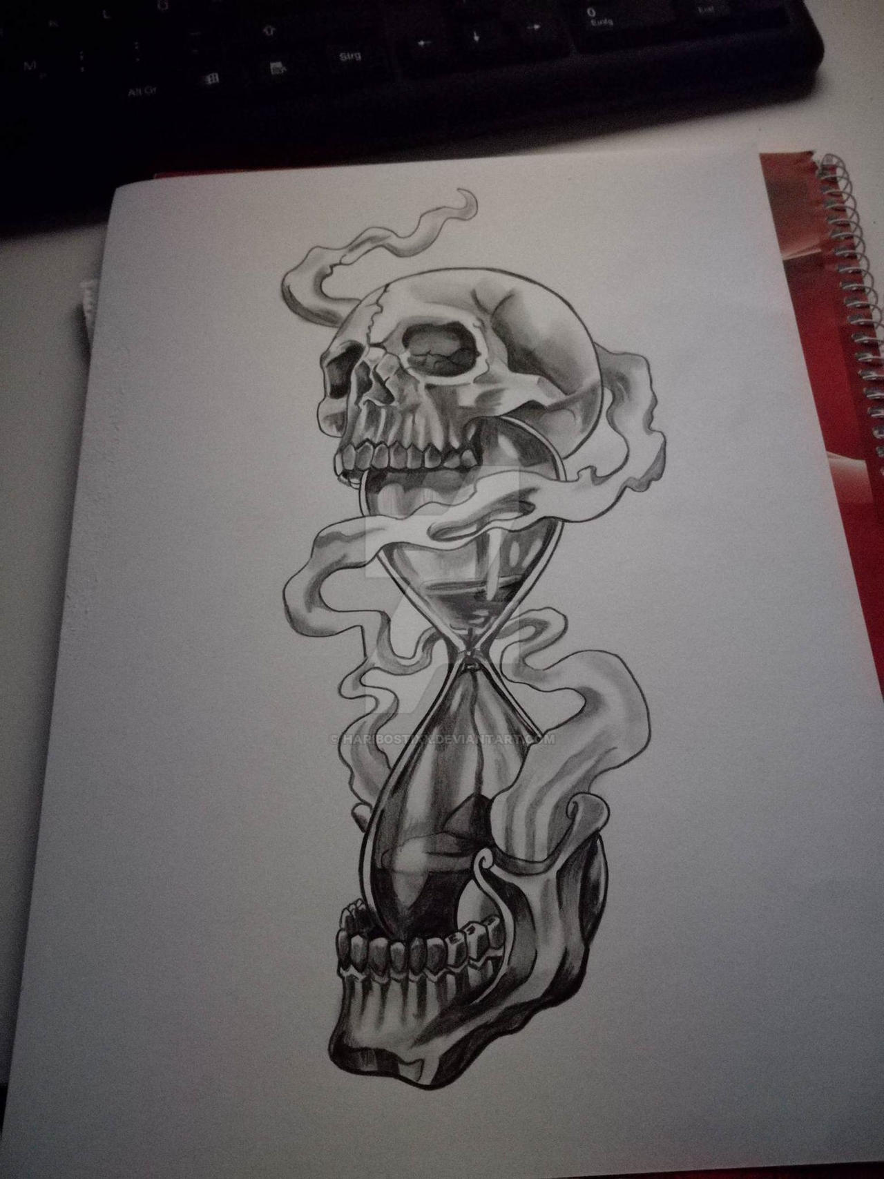 Drawing Skull And Hourglass By Haribostixx On Deviantart