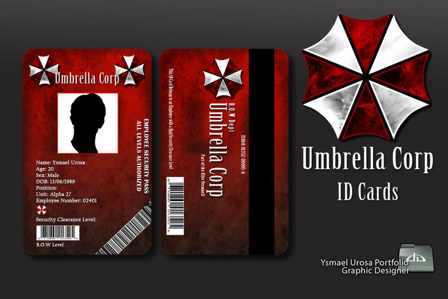 Umbrella Corp Id Cards by PandoraDisenos on DeviantArt Umbrella Corp Id Cards by PandoraDisenos on DeviantArt
