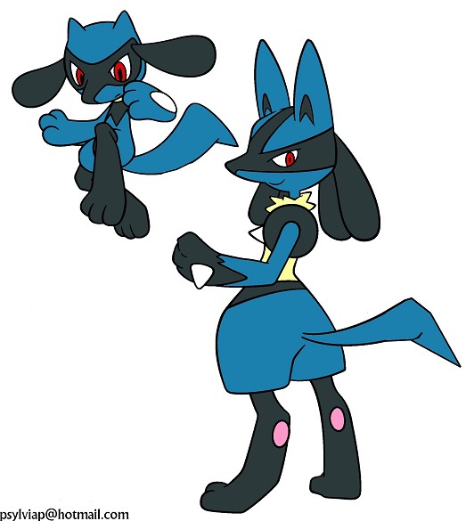 Lucario and Riolu by psylvia on DeviantArt