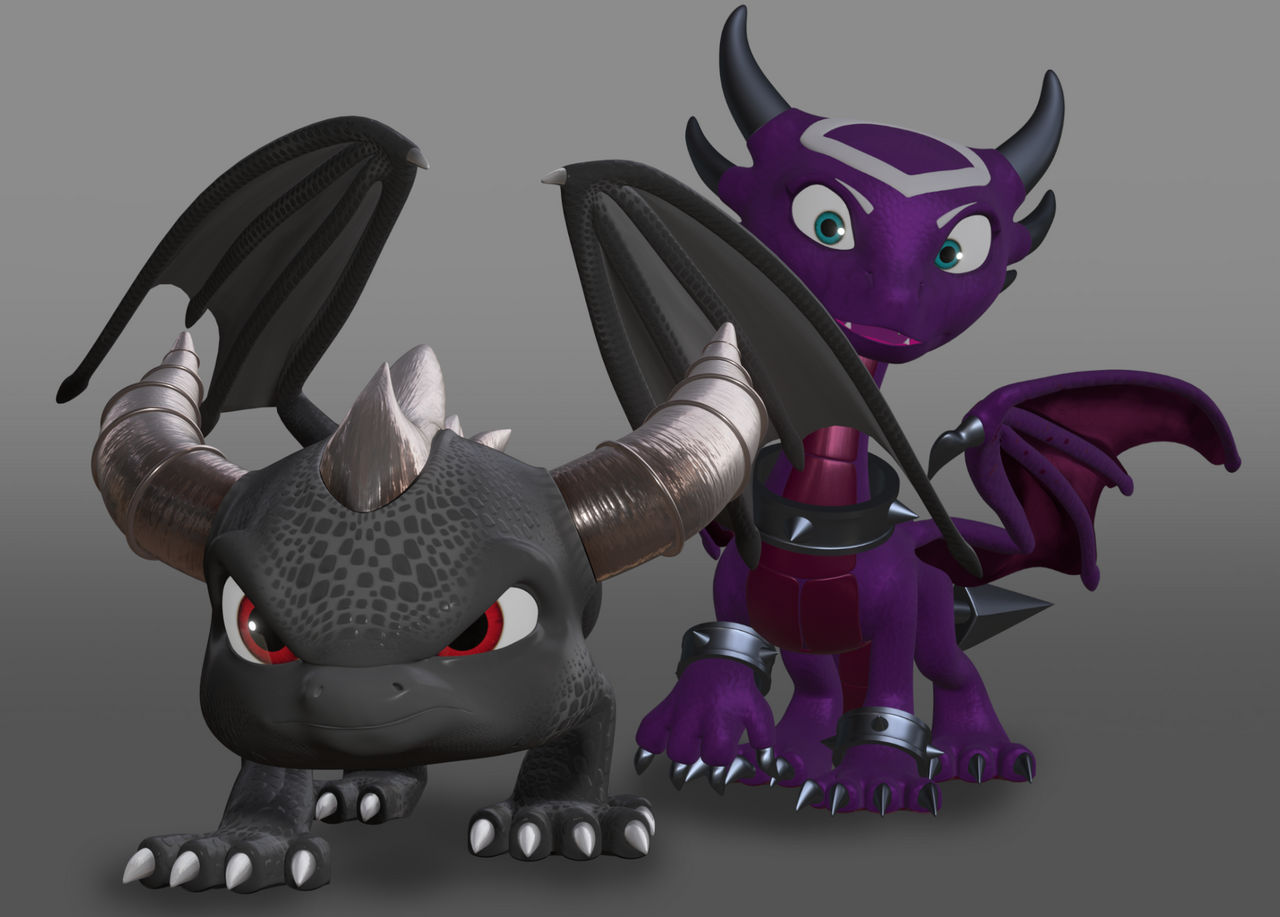 Dark Spyro And Cynder By Fynamic On Deviantart