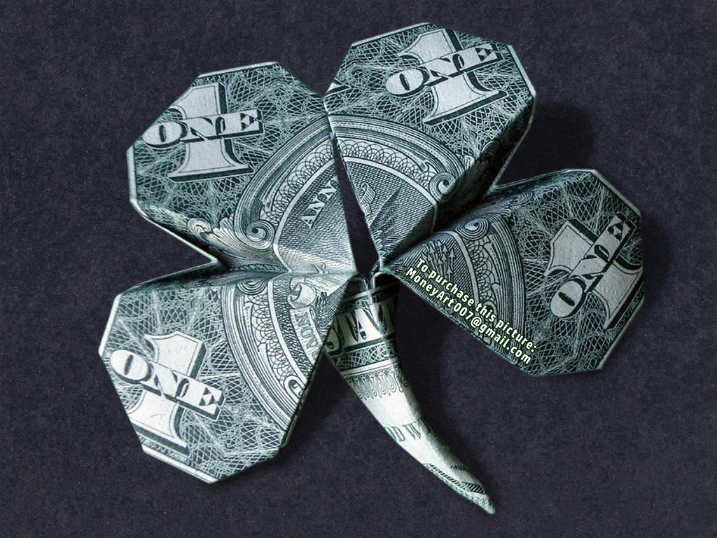 Four Leaf Clover Money Origami By Vincent the Artist On DeviantArt four-leaf-clover-money-origami-by-vincent-the-artist-on-deviantart