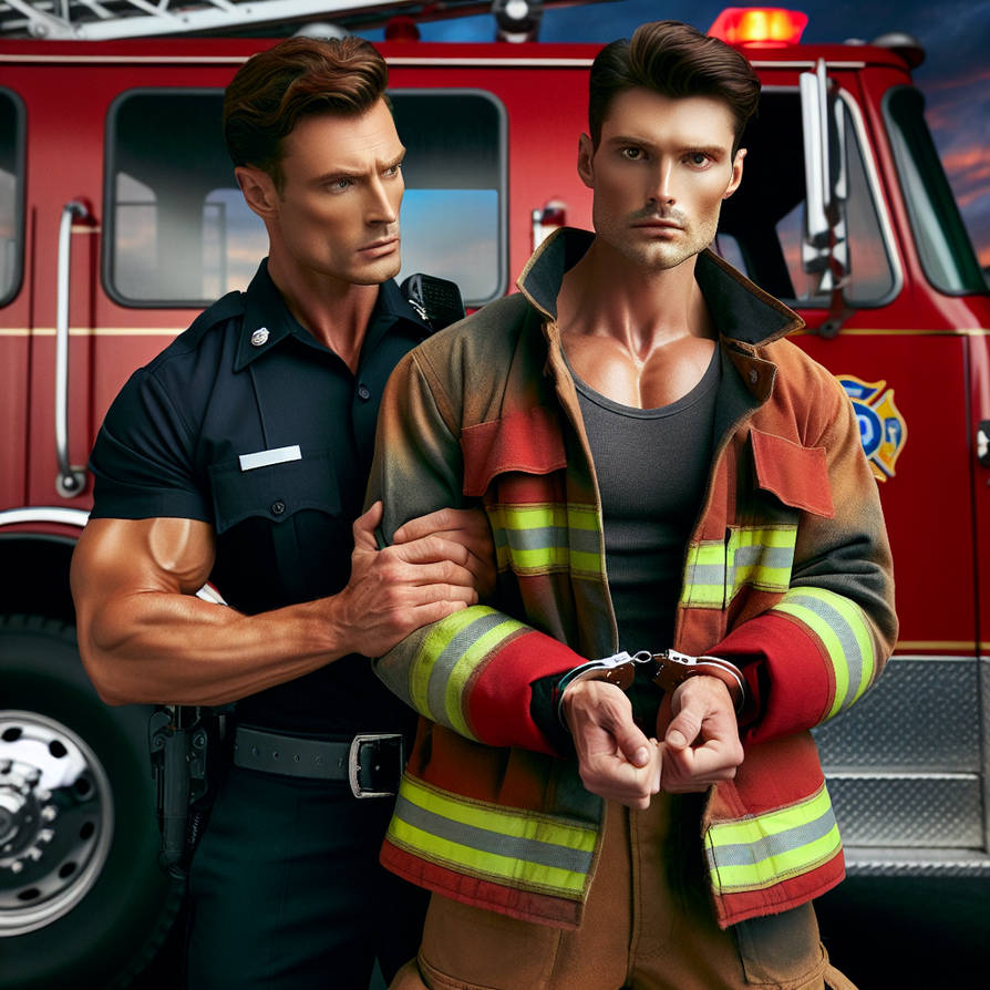 Steamy Fireman Arrested By Hot Cop By Tcruise23 On Deviantart