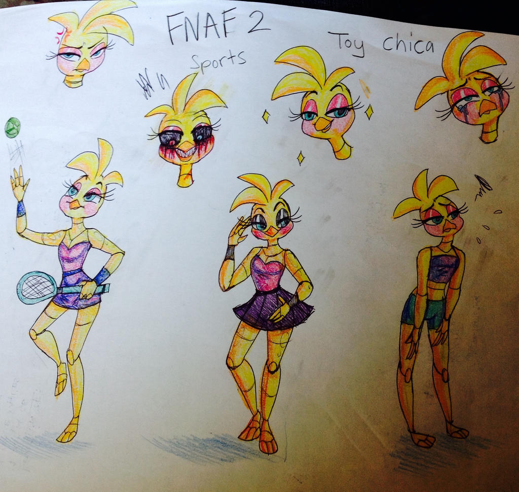 Fnaf 2 Traditional Art Toy Chica Tennis Clothing By Hueghost On