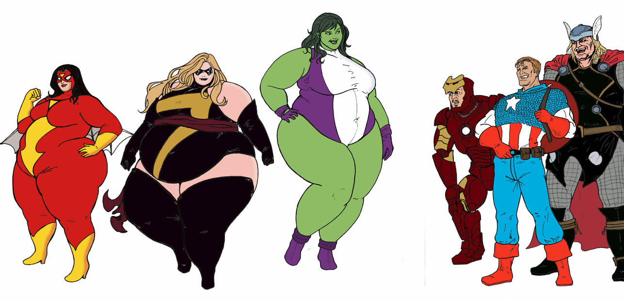 Marvel Girls Fat Color By Fatlover1410 On Deviantart