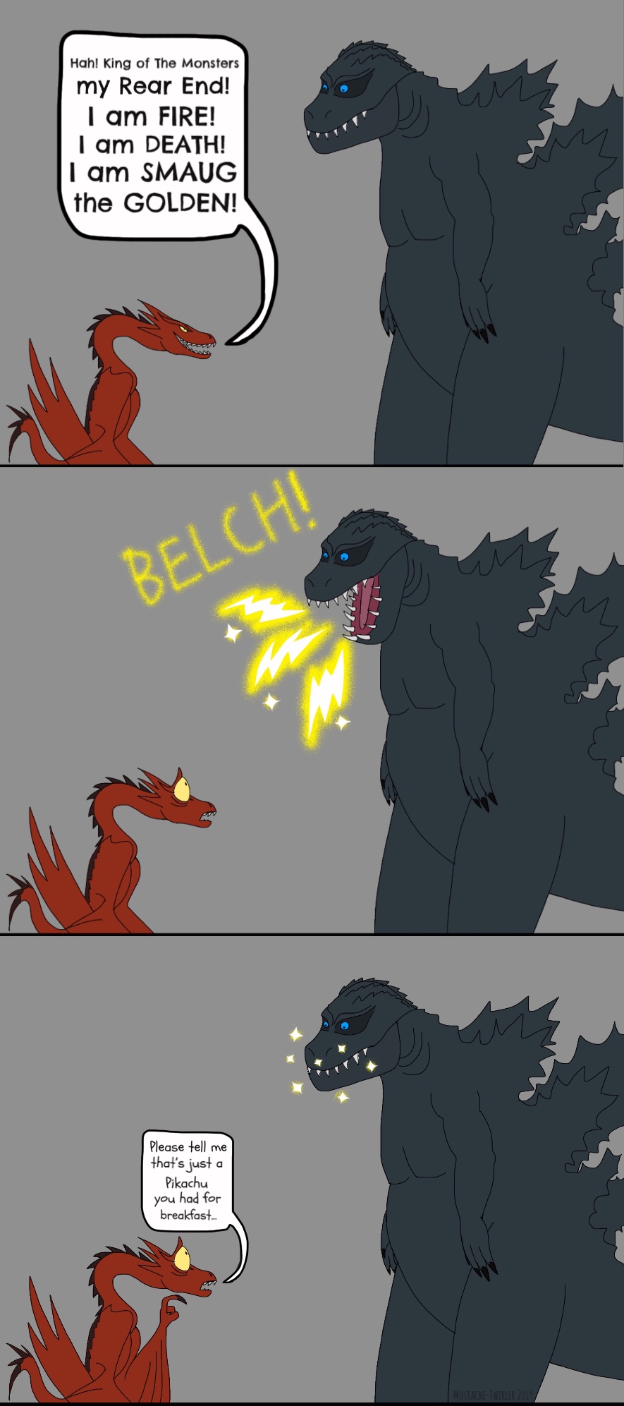 Smaug Vs Godzilla King Of The Monsters By Mustache Twirler On Deviantart