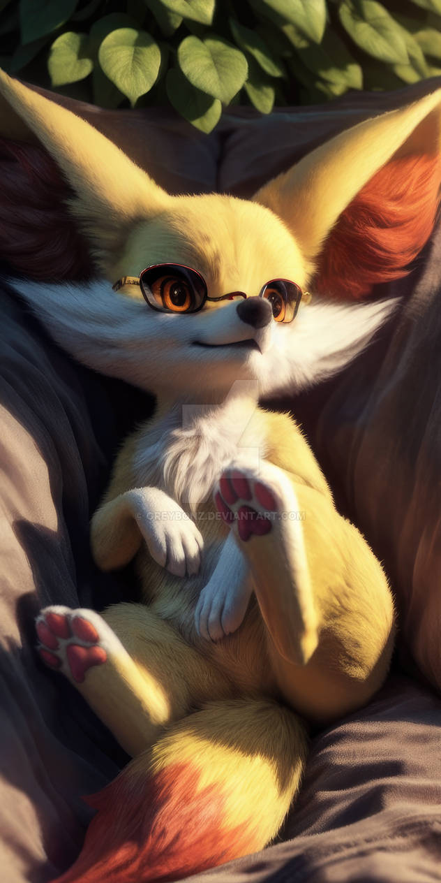 Fennekin Relaxing In Sunbedai Image By Greybonz On Deviantart