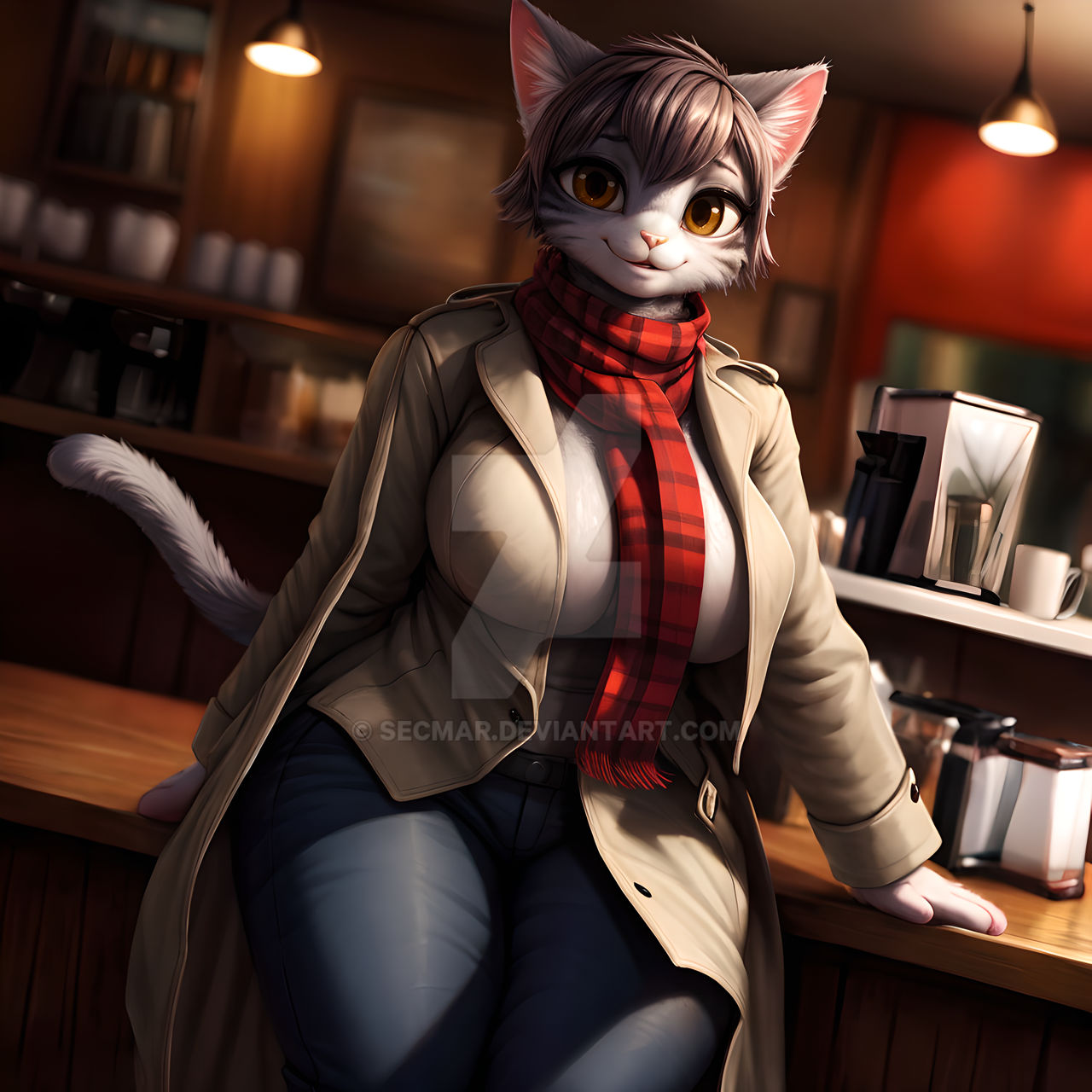 Open Adoptable Busty Coffee Shop Cat Girl By Secmar On Deviantart