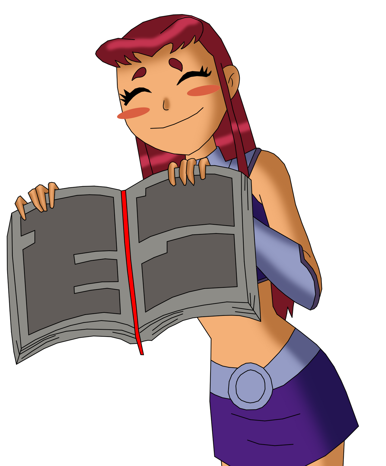 Starfire And Book By Captainedwardteague On Deviantart