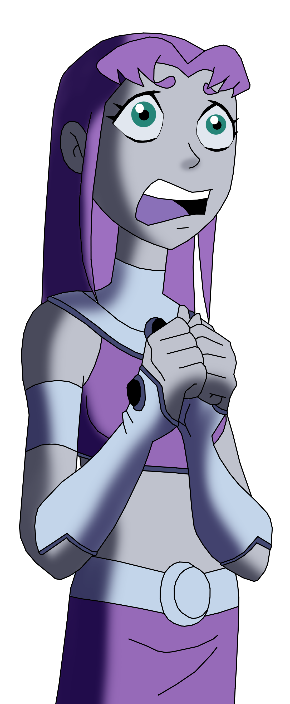 Starfire Screaming In Fear In Dark By Captainedwardteague On Deviantart