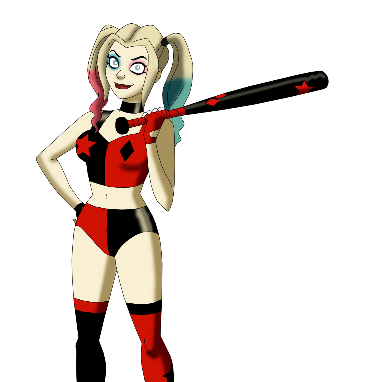 Harley Quinn Holding Her Bat By Captainedwardteague On Deviantart
