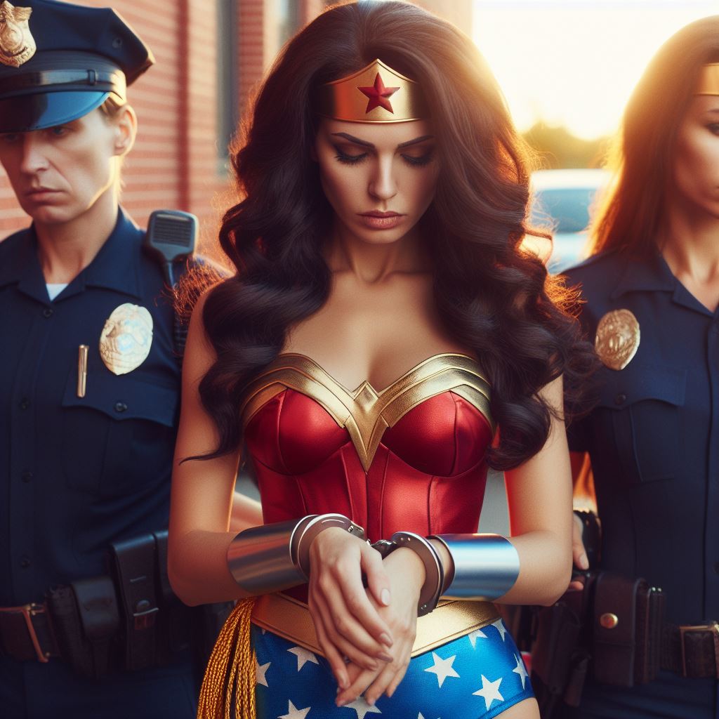 Wonder Woman Arrested by DarkfoxAI on DeviantArt Wonder Woman Arrested by DarkfoxAI on DeviantArt