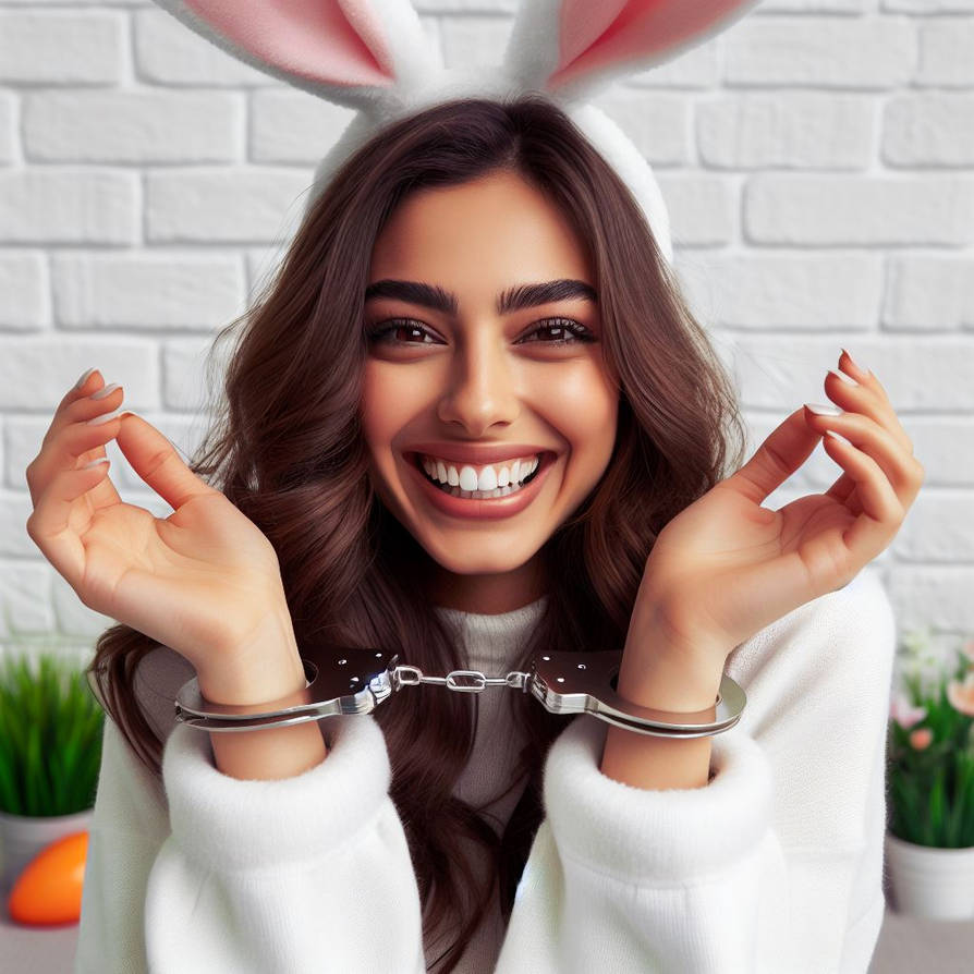 Laughing Girl In Easter Bunny Costume Handcuffed By Darkfoxai On Deviantart