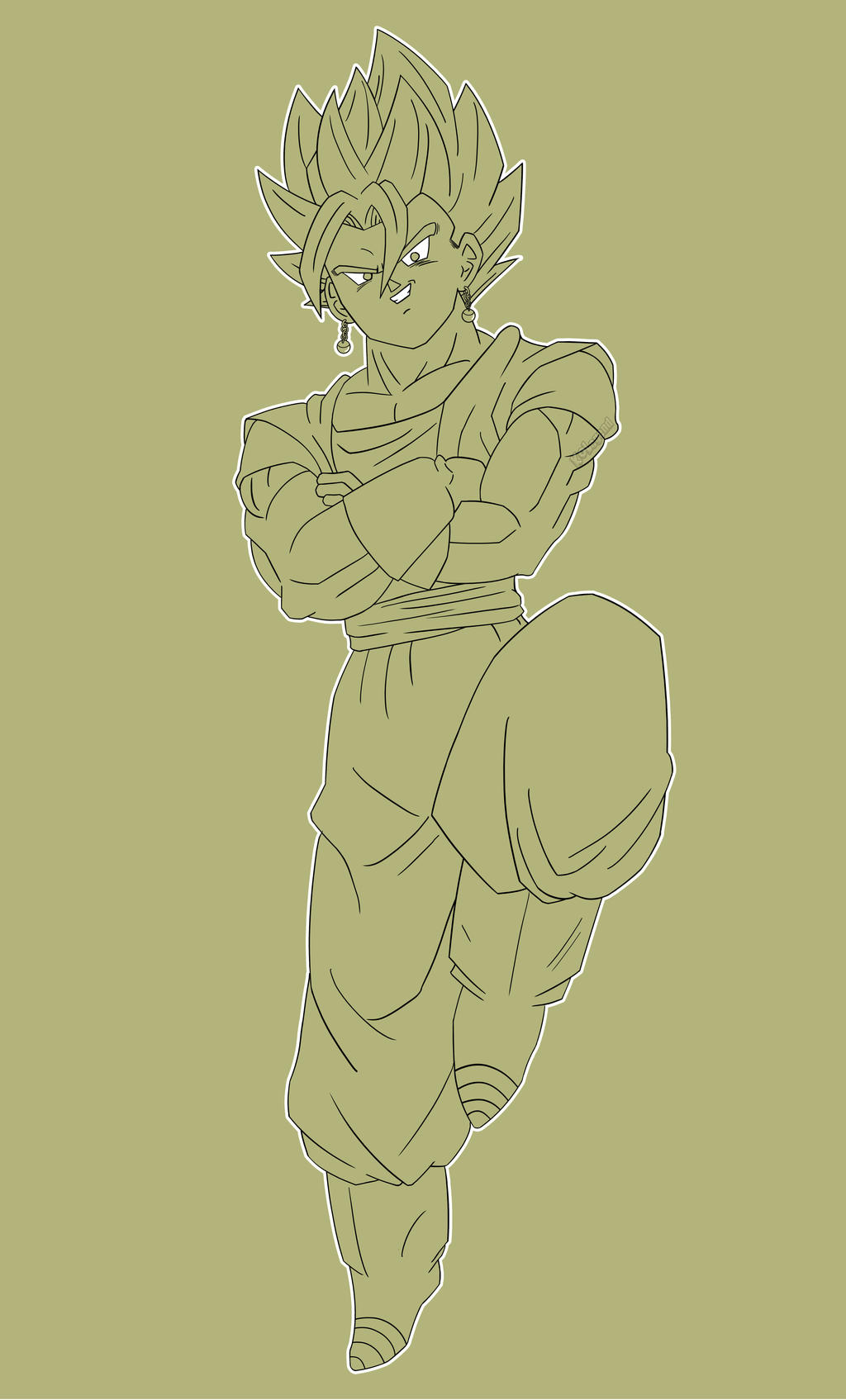 Vegito Knee Block Lineart By Kolegend On Deviantart