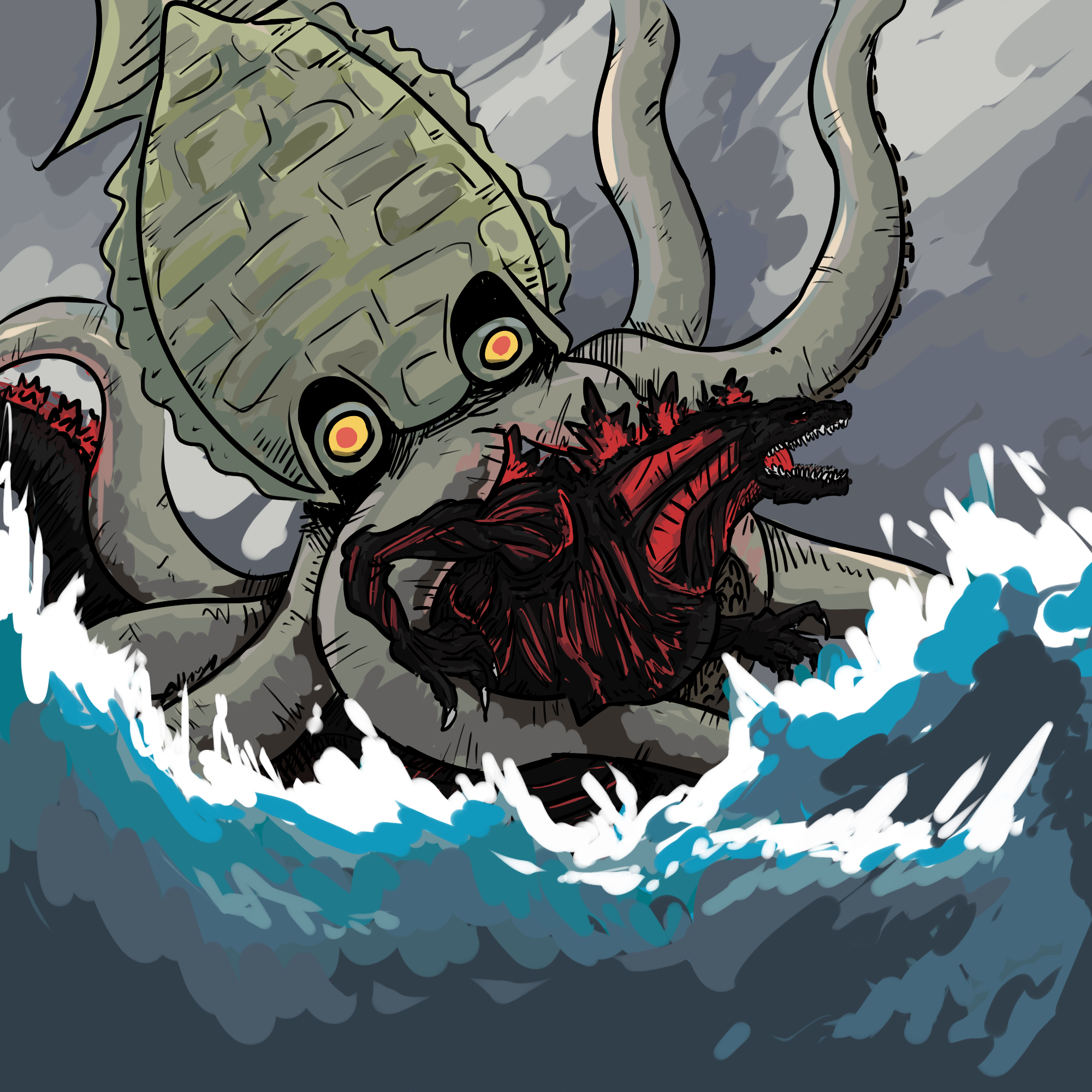 Gezora vs Godzilla by RadicalGator on DeviantArt Gezora vs Godzilla by RadicalGator on DeviantArt