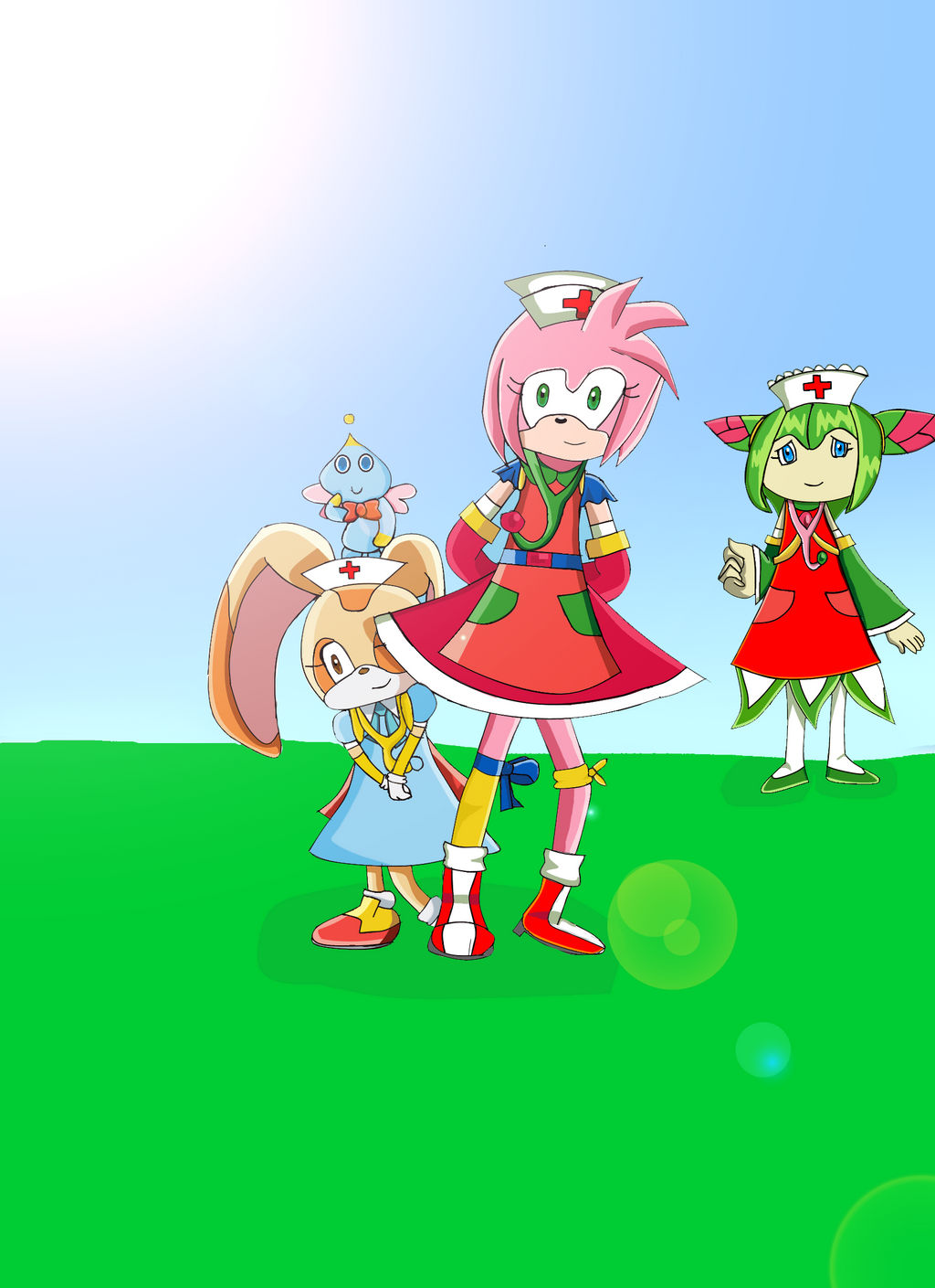 Sonic X Nurse Amy Cream And Cheese And Cosmo By Unicornstarflame On Deviantart