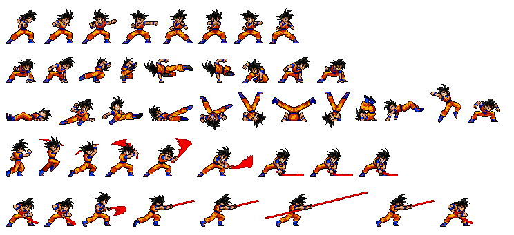 Goku Sprite Sheet By Therealgokublackfan On Deviantart