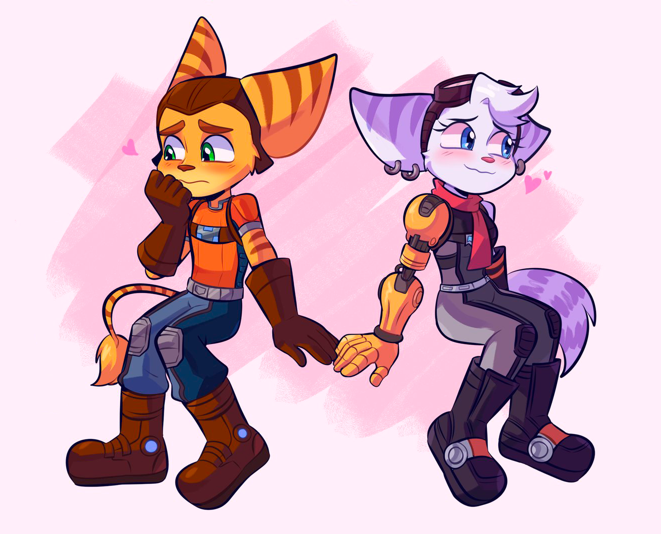 Ratchet X Rivet A Nervious Love Touch Loulubally By Gameralfa117 On Deviantart