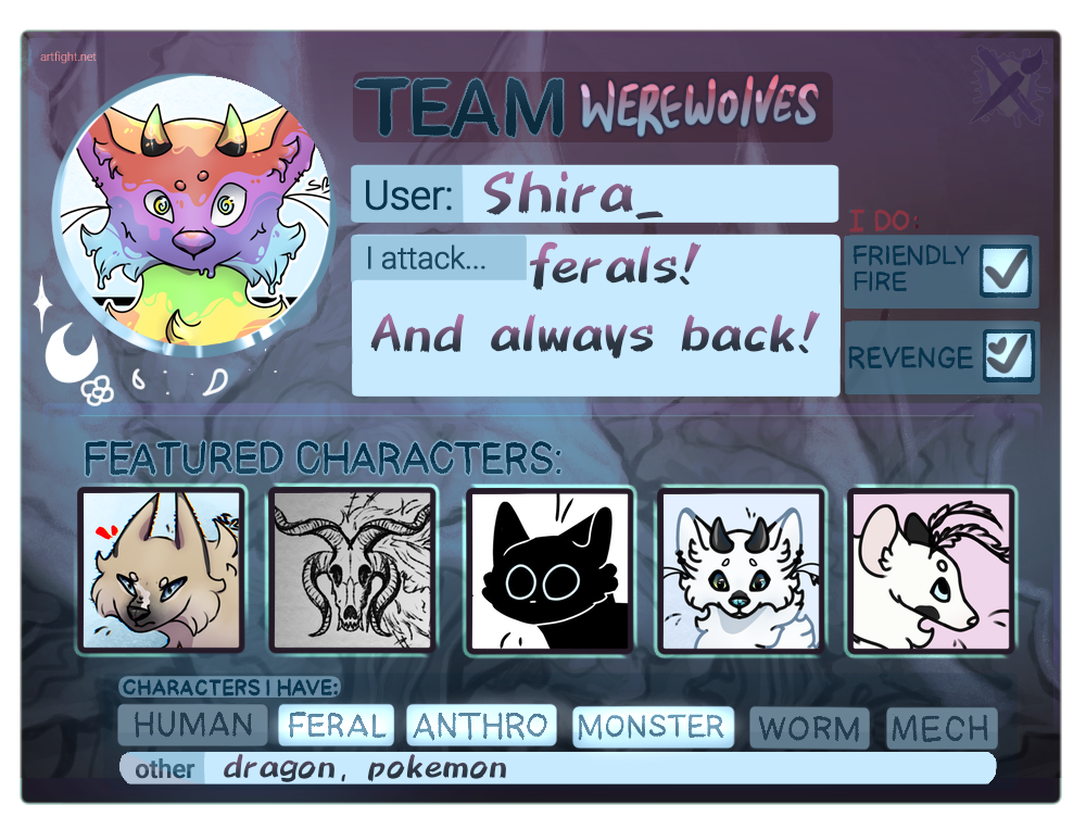 ArtFight 2023!! Team werewolves! by Serengetti on DeviantArt ArtFight 2023!! Team werewolves! by Serengetti on DeviantArt