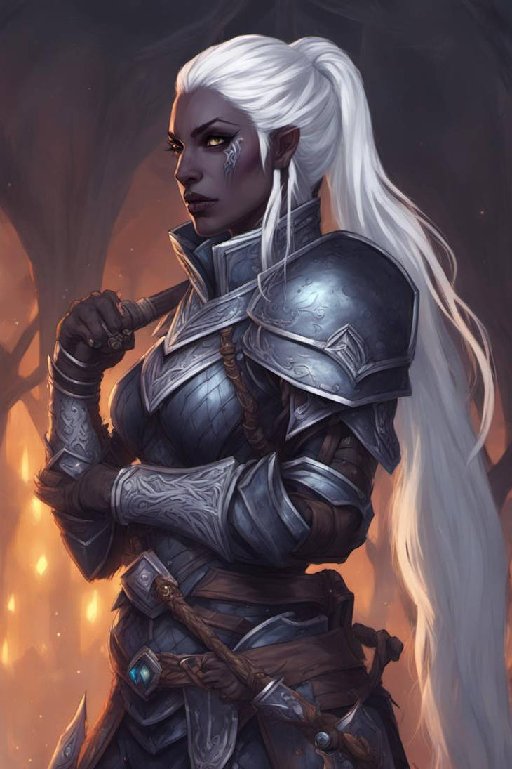 A Female Drow By Dndheadshots On Deviantart