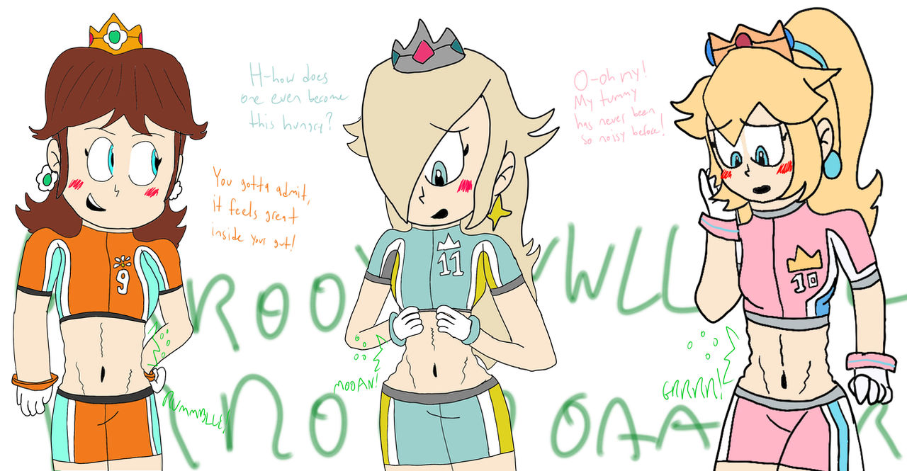 Stomach Growl Set 4 Hungry Smb Gals By Smug Sothis On Deviantart
