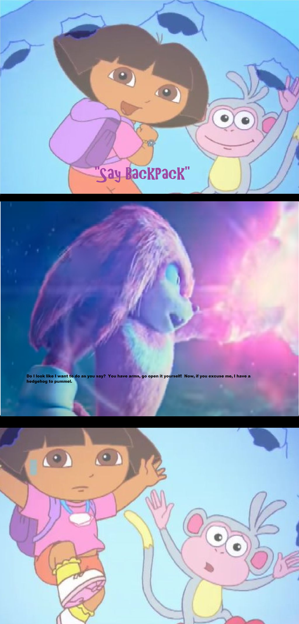 Movie Knuckles Tells Dora To Open Backpack Herself By Jcfanfics On