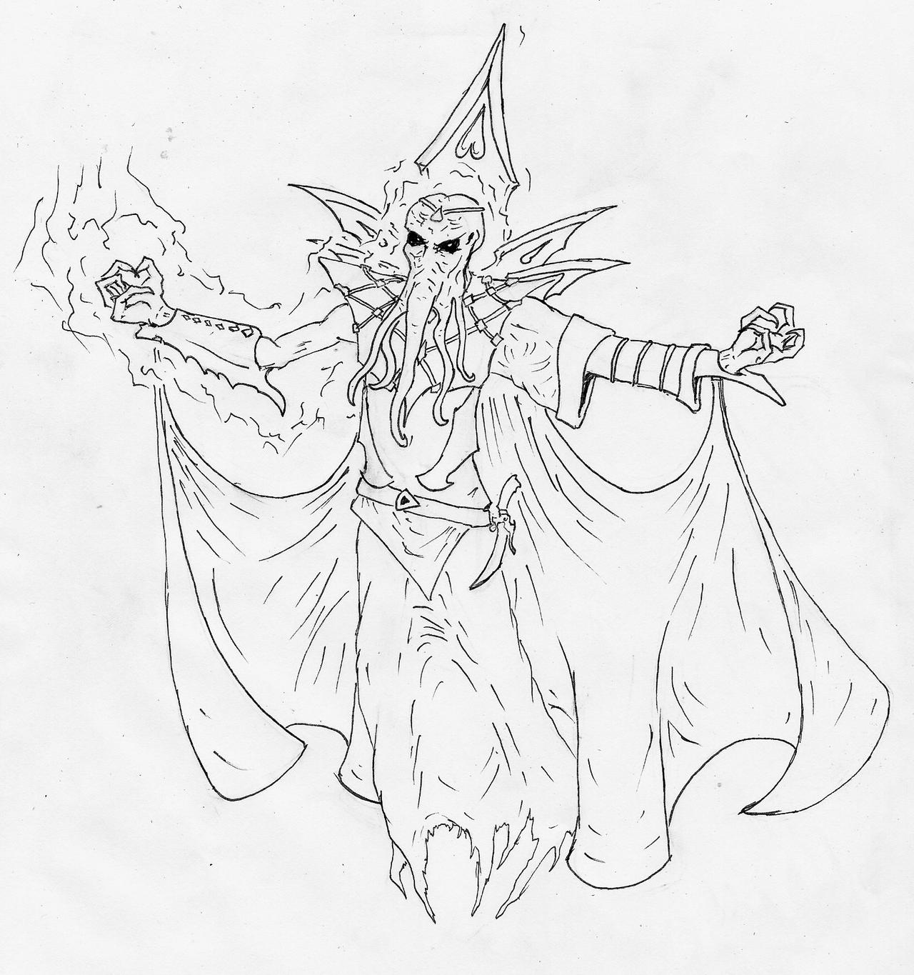 Illithid in Flight by flamencofrog on DeviantArt