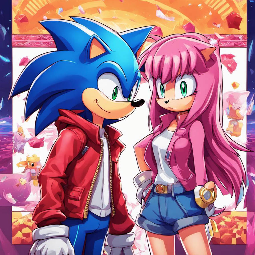 Sonic The Hedgehog And Amy Rose Anime Style By Kari5 On Deviantart