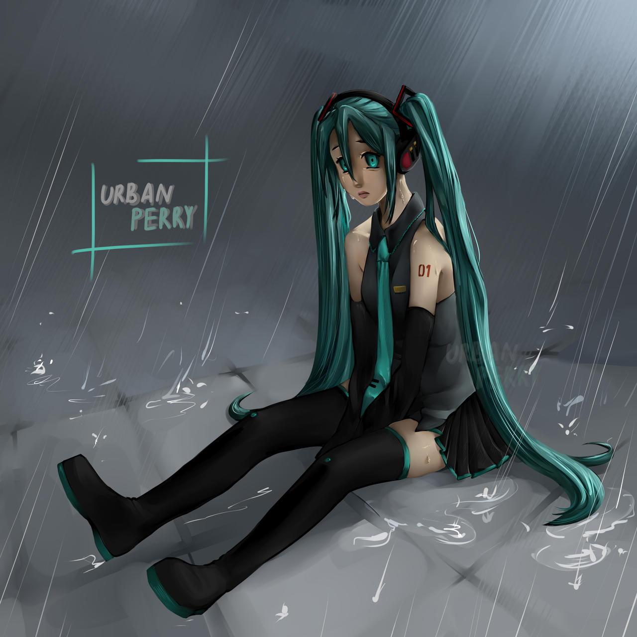 Sad Miku By Urbanperry On Deviantart