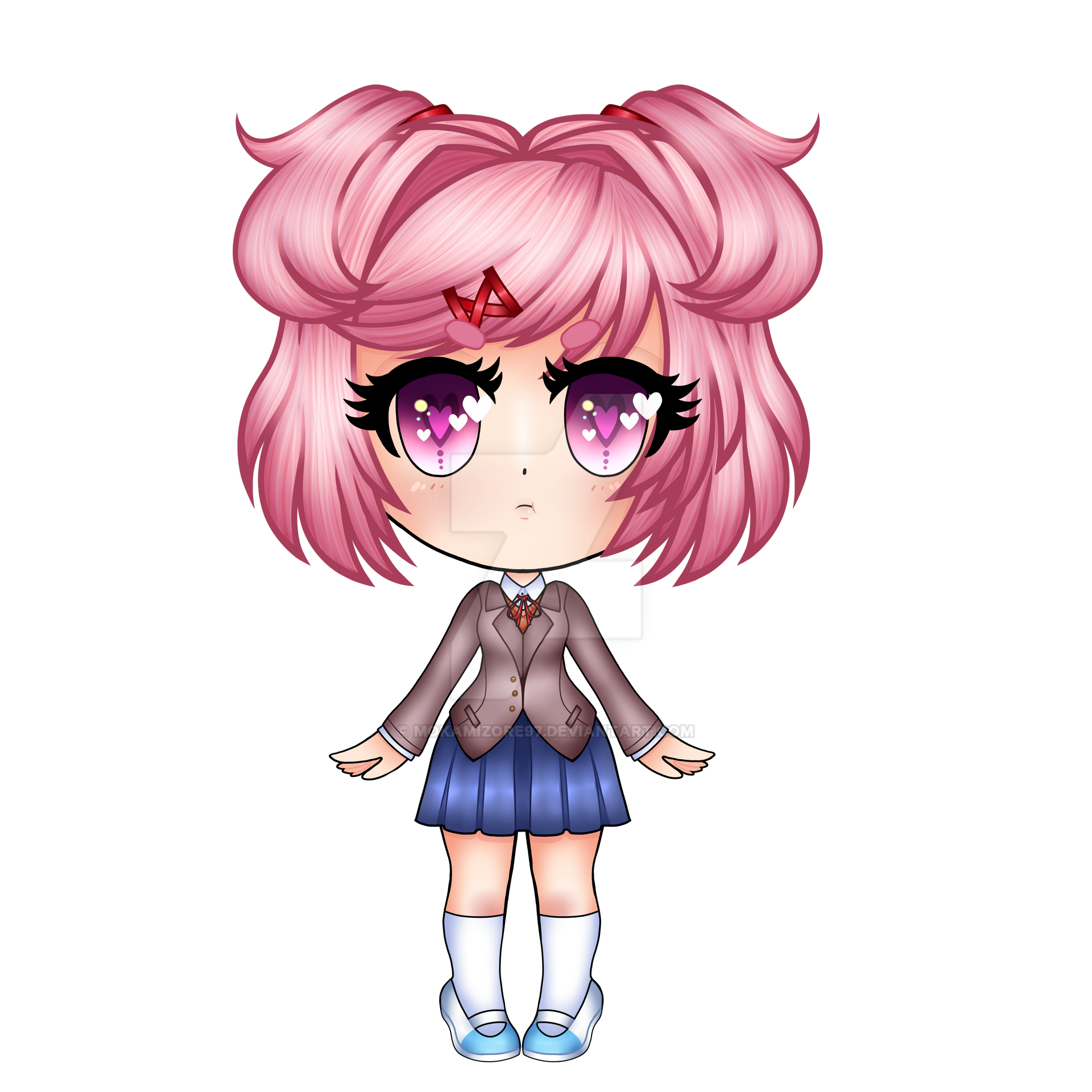 Chibi Doki Doki Literature Club Natsuki By Mokamizore97 On Deviantart
