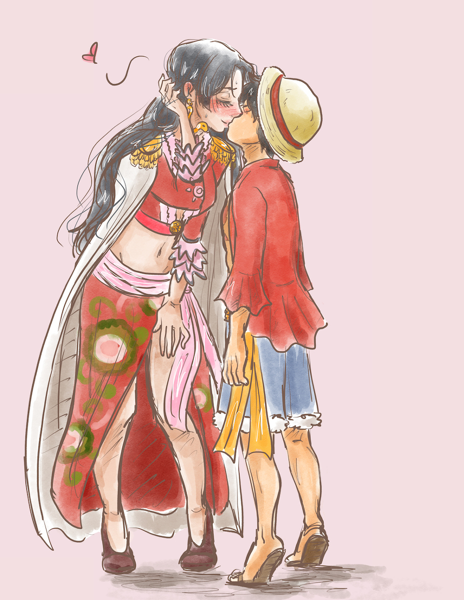 Luffy And Hancock Kiss 1 By Lrowling On Deviantart