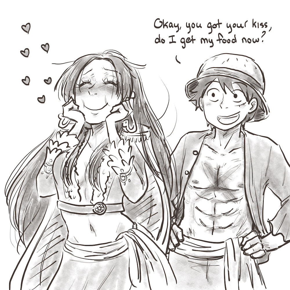 Luffy And Hancock Kiss 2 By Lrowling On Deviantart